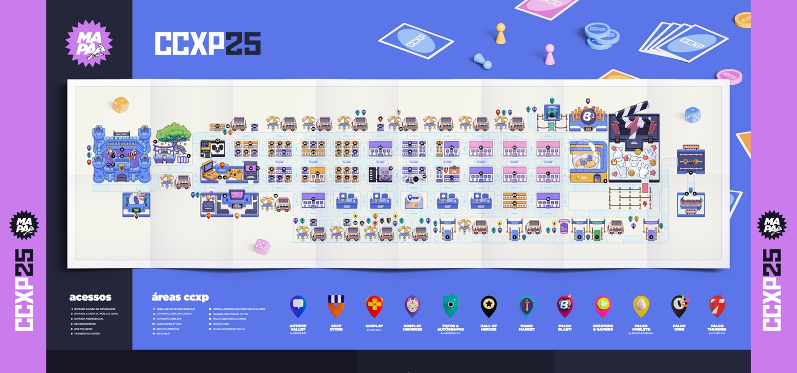 CCXP25 divulga mapa oficial e destaca principais áreas do festival - 03 ...
